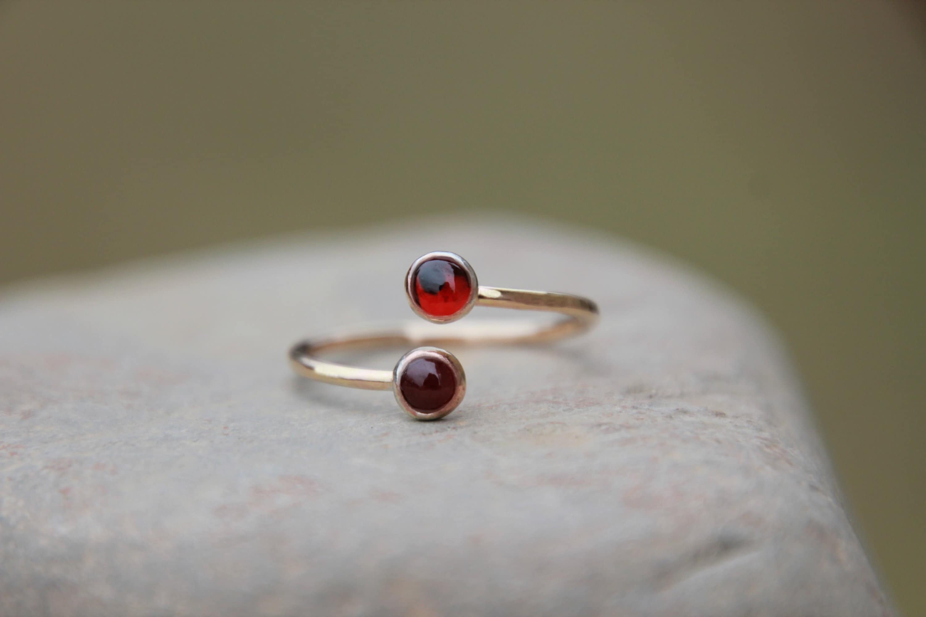 Dual Birthstone Ring. Two Stone Ring. Gemstone Couples Ring. Gold ...
