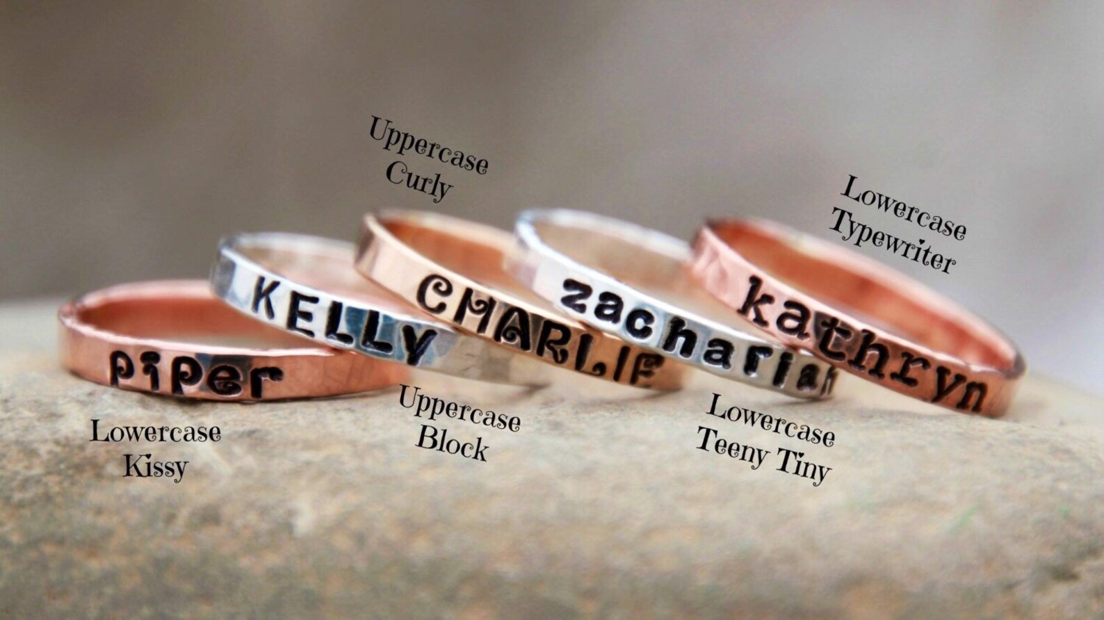 PERSONALIZED RING Stamped Name Ring Hand Stamped Gold - Etsy