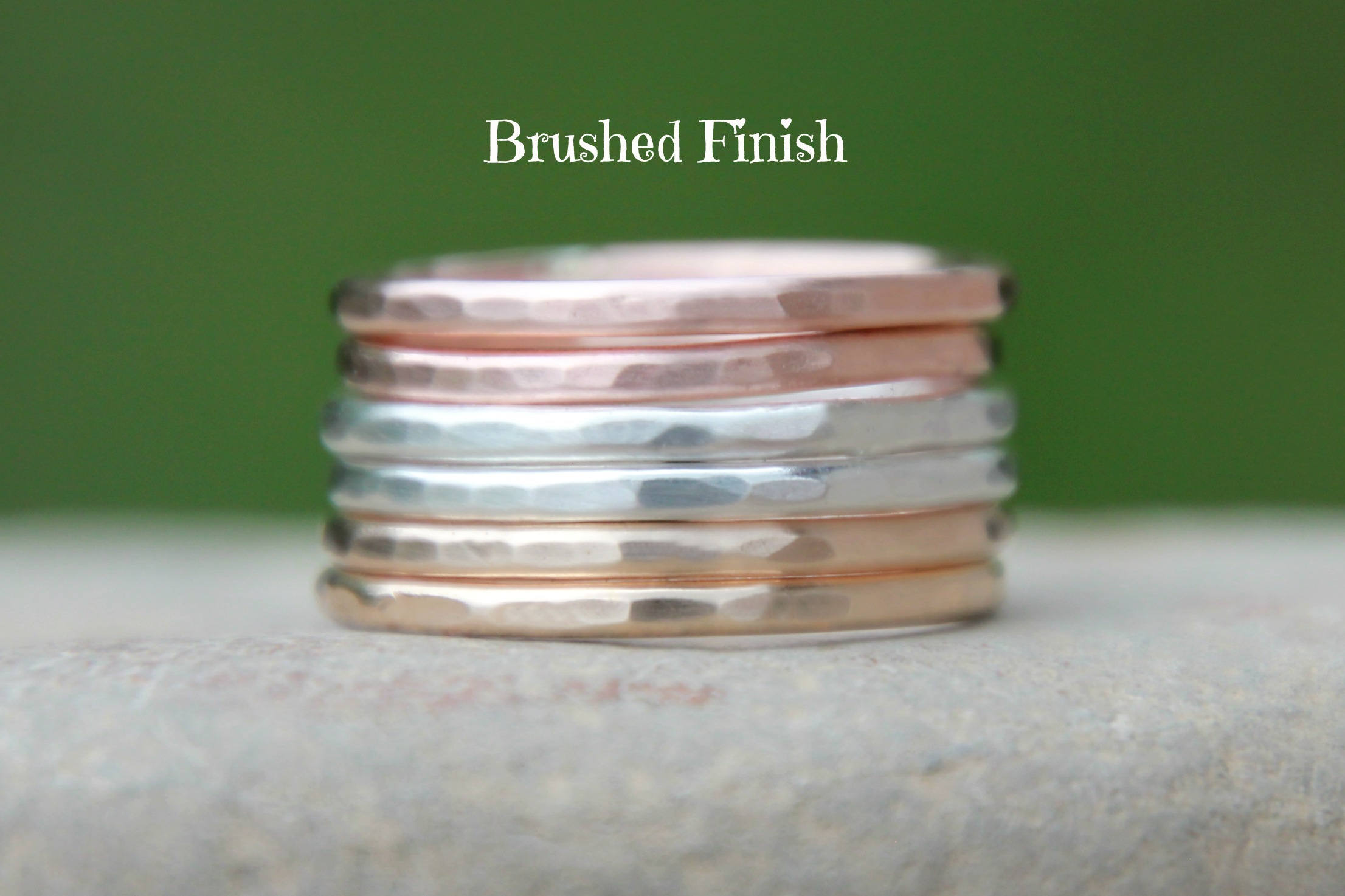 THICK STACKING RINGS Rose Gold Gold and Sterling Silver | Etsy