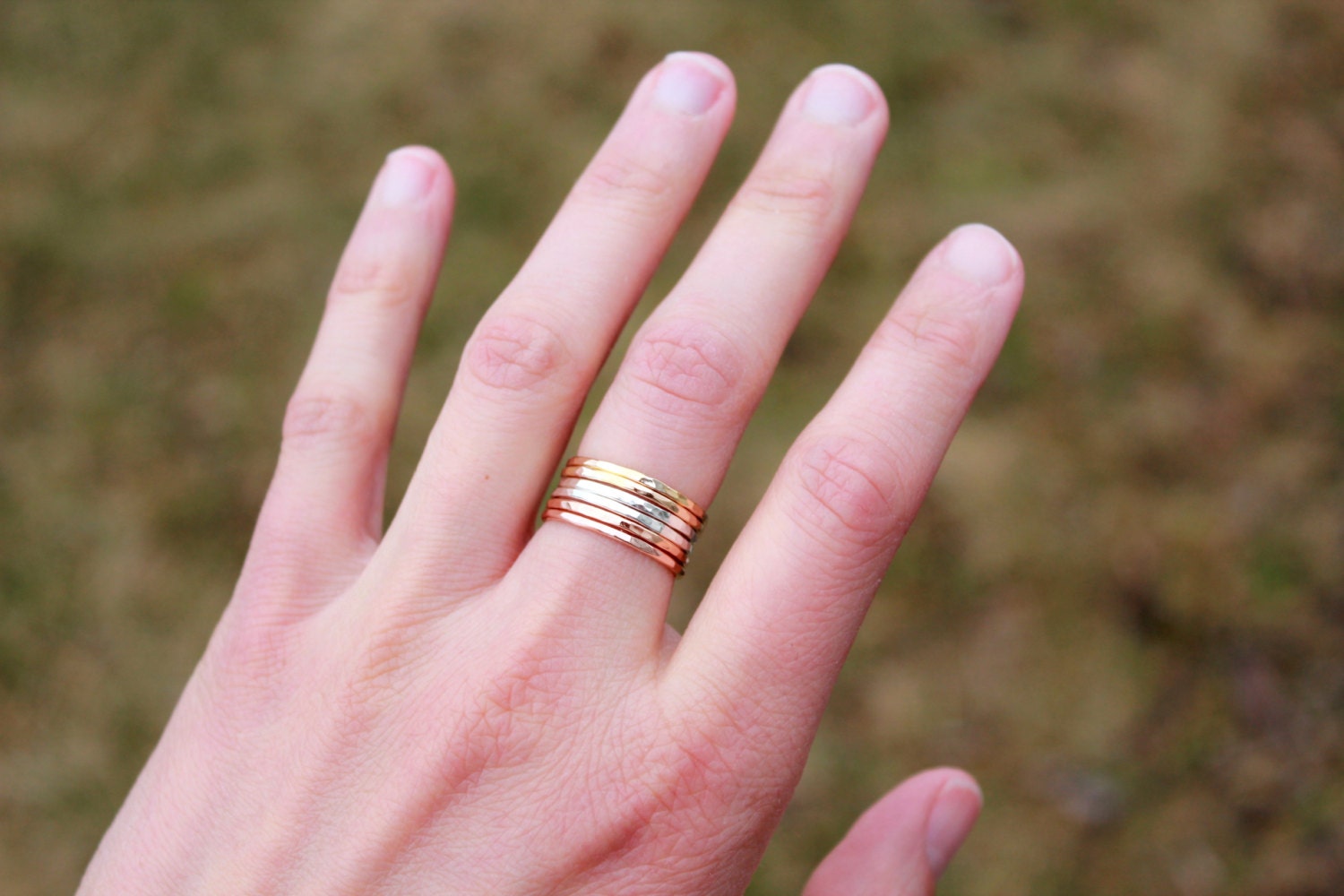 STACKING RINGS THIN Rings Stacked Rings Stackable-rose - Etsy