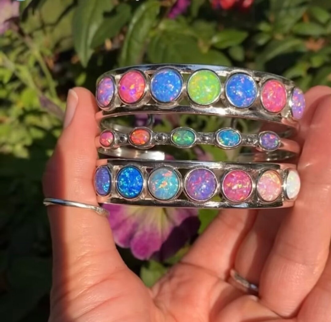 OPAL CUFF BRACELET - Choose Your Own Opals - Opal Bracelet - Choose ...