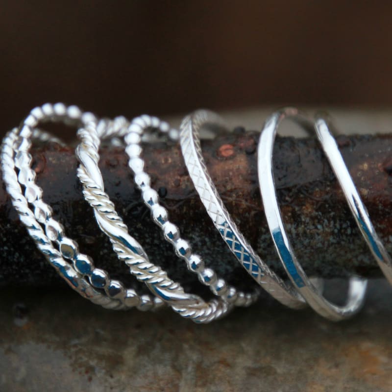 Silver Ring Stack - Etsy