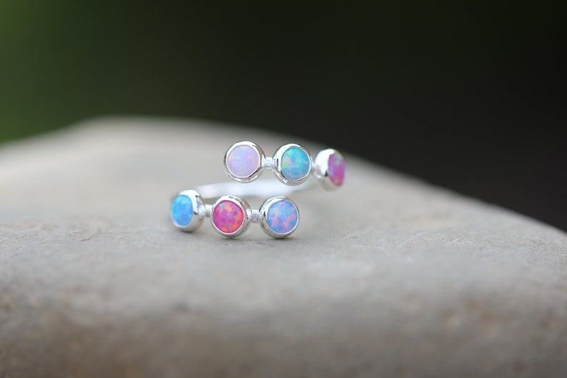 MULTI OPAL RING Dual Opal Ring October Ring Mother's | Etsy