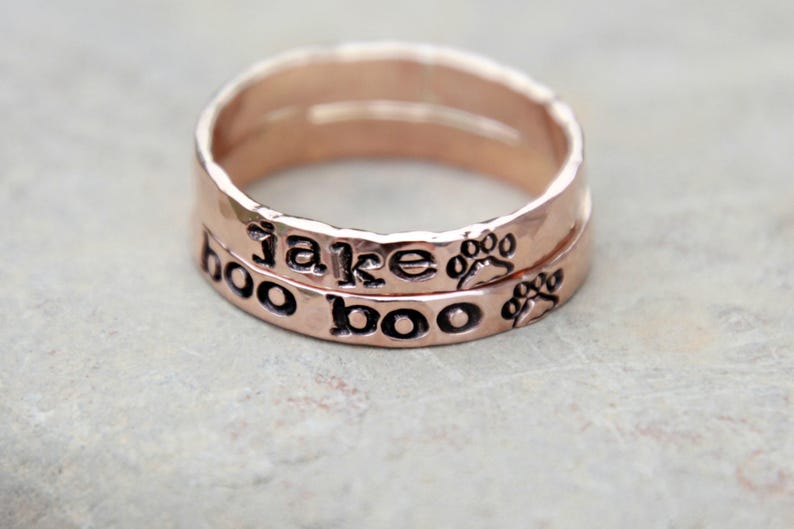 PERSONALIZED RING Stamped Name Ring Hand Stamped Gold - Etsy