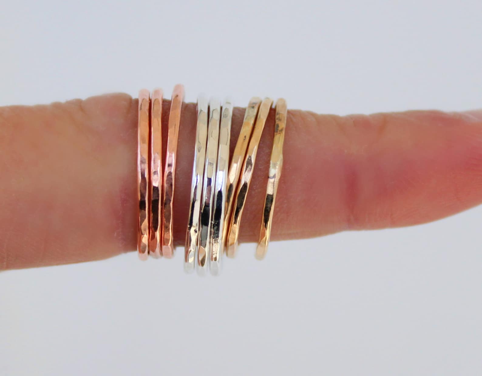 STACKING RINGS THIN Rings Stacked Rings Stackable-rose - Etsy