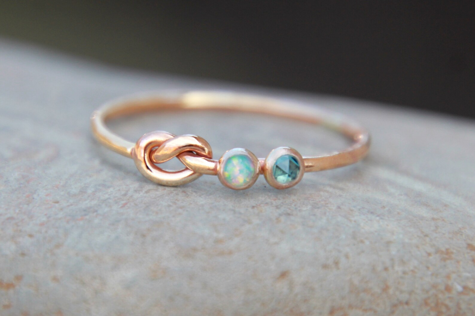 KNOT RING Gemstone Knot Ring Multi Gemstone Knot Ring - Etsy