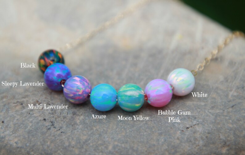 MULTIPLE OPAL BEAD Necklace - October Jewelry - Opal Necklace - Tiny ...