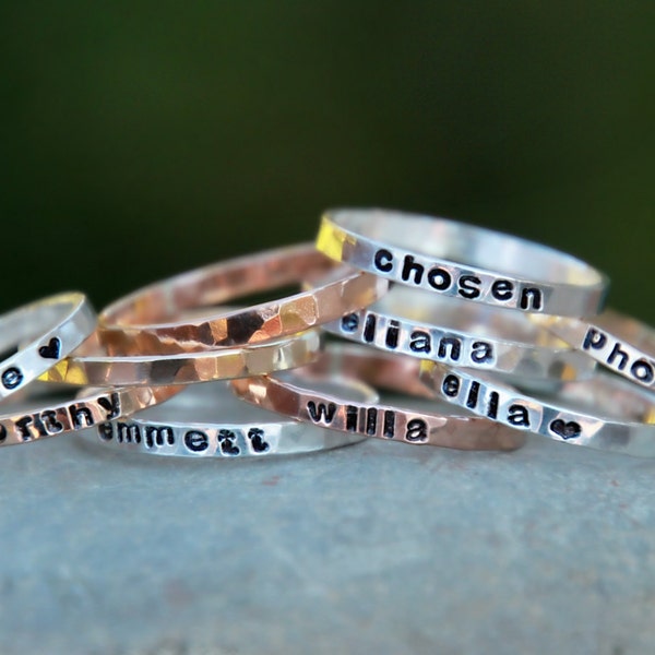 Hand Stamped Ring - Etsy
