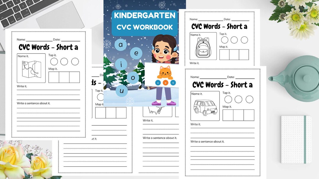 Kindergarten CVC Readiness Worksheets | Phonics & Reading (digital ...