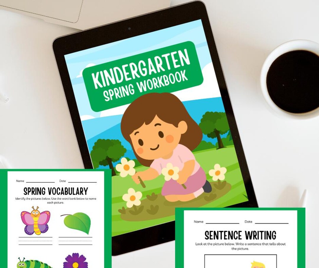 Kindergarten Spring Workbook | Vocabulary Sentences Counting | Writing ...