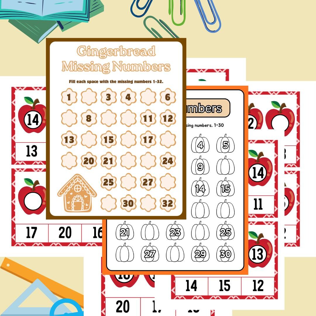 Missing Number Cards | Math Printable Activity (digital Download)| Kid ...