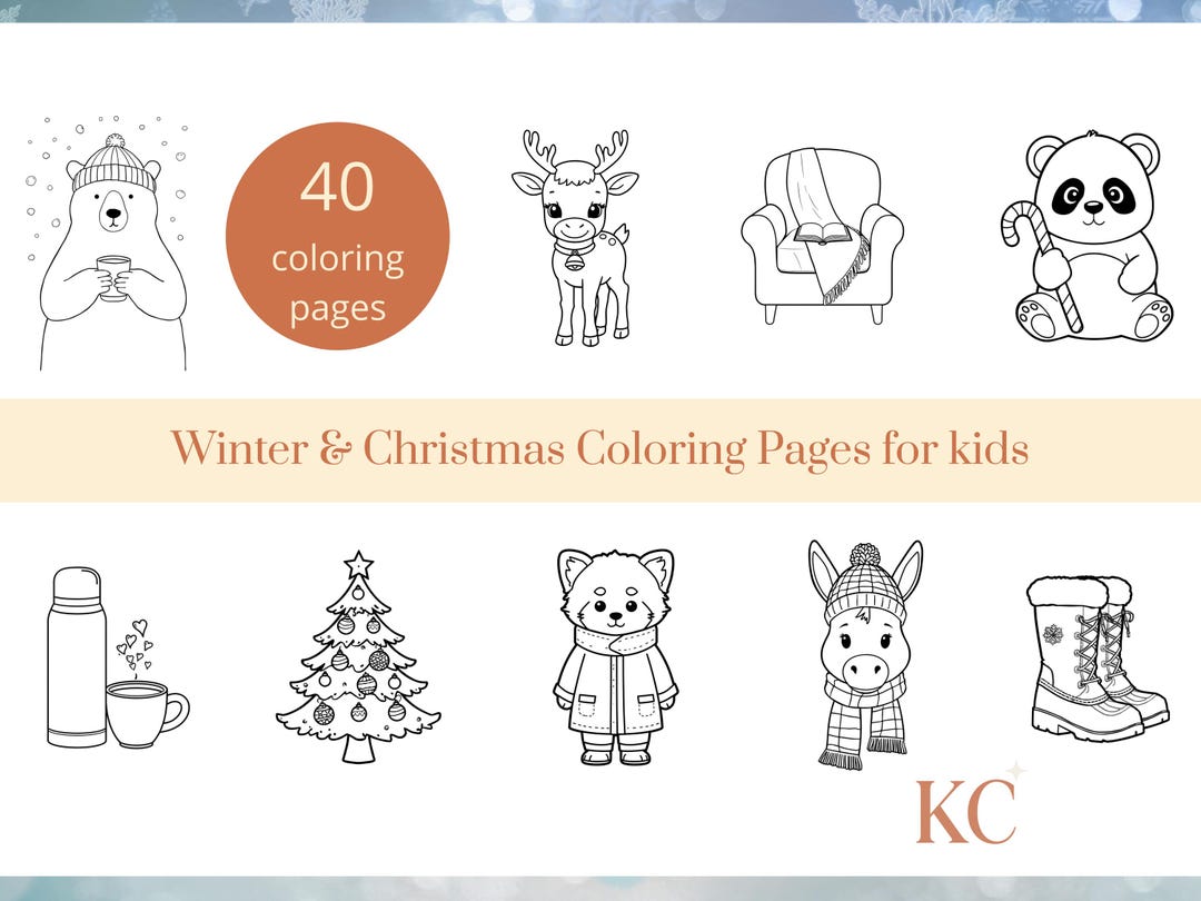 Coloring Pages for Kids, Winter and Christmas Printables, Cozy Family ...