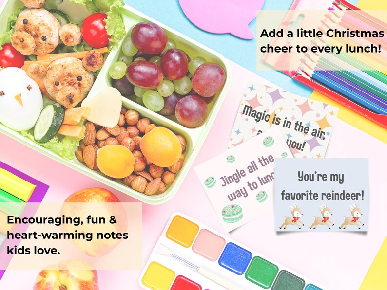 Kids Lunchbox Notes Printable Christmas Winter Advent Lunch Notes ...