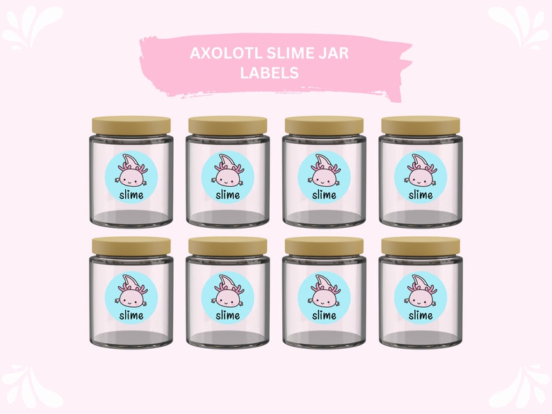 Axolotl 1.5 X 1.5 Round Slime Party Favor Jar Label Stickers - Etsy