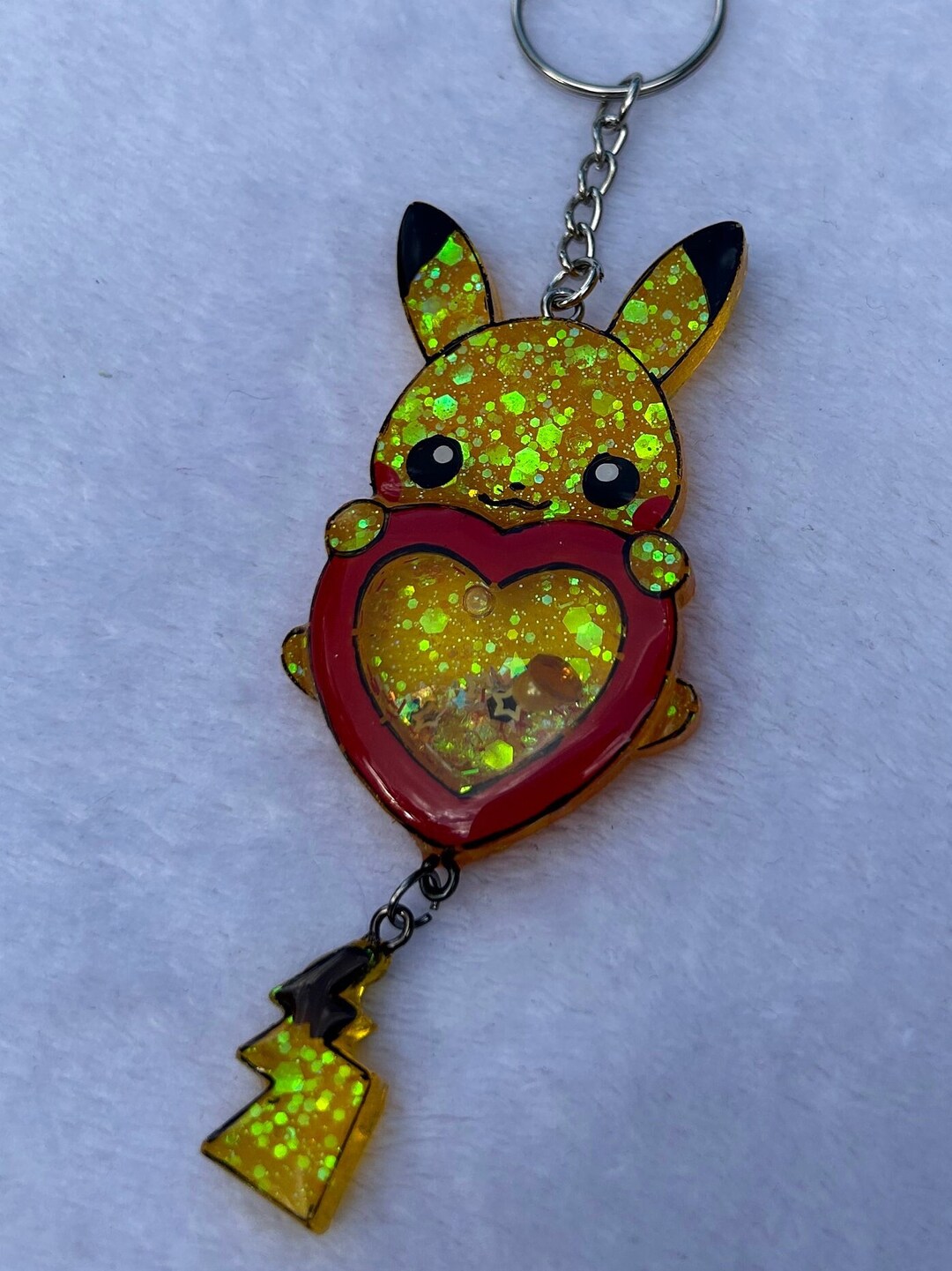 Pokémon Glitter Pikachu Shaker Keychain - Etsy