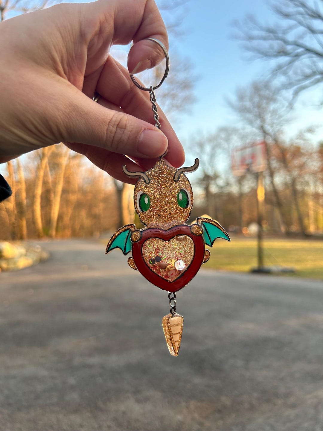 Pokémon Glitter Dragonite Shaker Keychain - Etsy