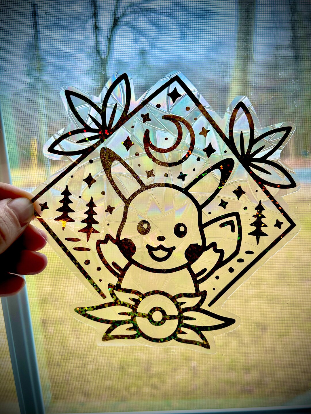 Pokémon Moonlight Pikachu Sun Catcher, Rainbow Maker, Window Decal - Etsy