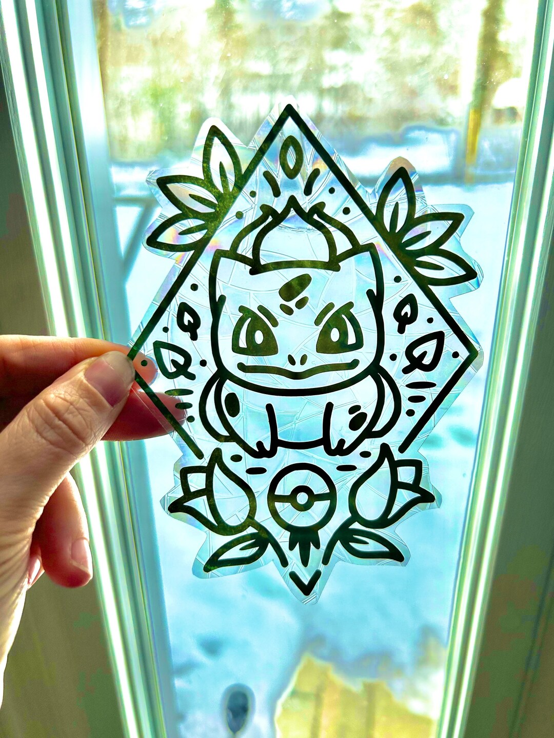 Pokémon Tribal Bulbasaur Sun Catcher, Rainbow Maker, Window Decal - Etsy