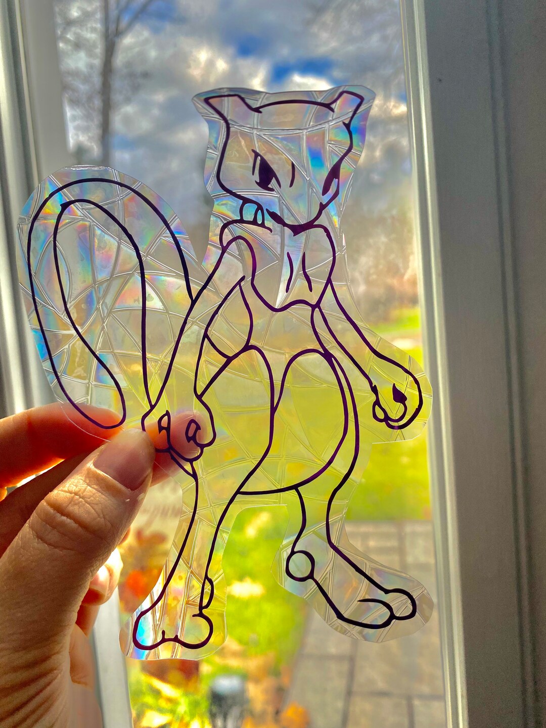 Pokémon Mewtwo Sun Catcher, Rainbow Maker, Window Decal - Etsy