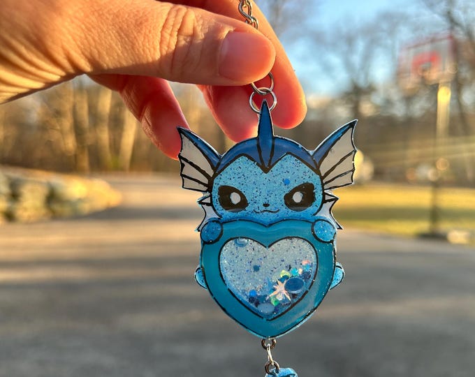 Pokémon Dark Blue Glitter Vaporeon Shaker Keychain - Etsy