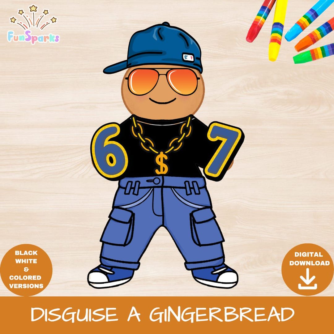 Gingerbread as a Six Seven Man Disguise | Cut and Paste Activity ...