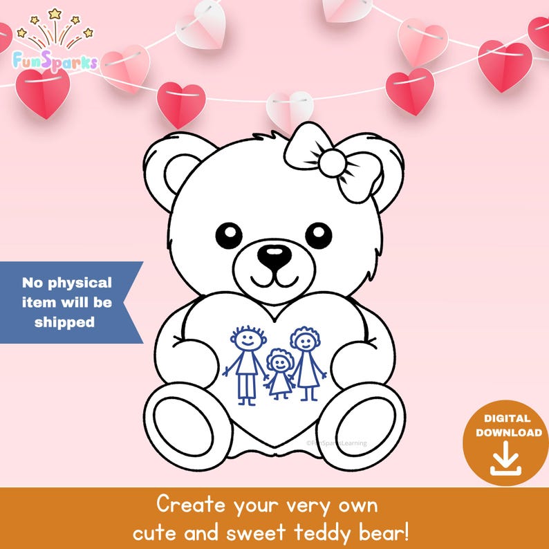 Build a Teddy Bear Valentine Craft | Heart Message Printable | Kids Cut ...