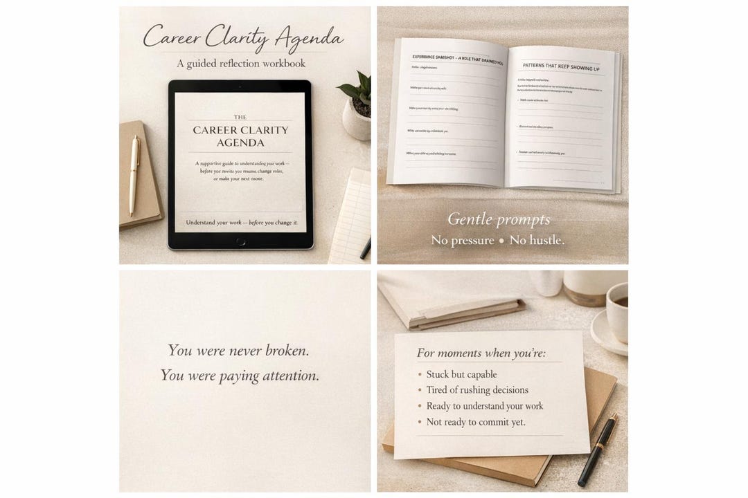 Career Clarity Agenda | Guided Reflection Workbook for Job Transitions ...