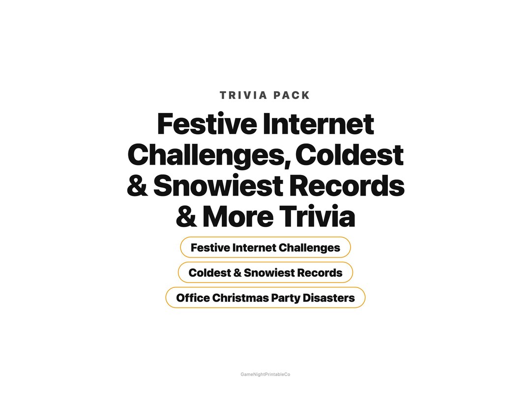 Christmas Trivia Printable Quiz Pack, Festive & Snowy Themes (3 Quizzes ...