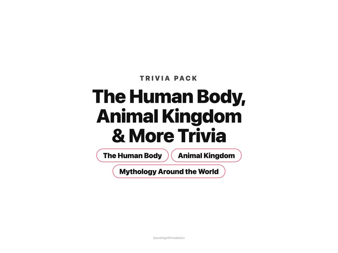 Classroom Trivia Pack: Human Body and Animal Kingdom - 3 Quizzes With ...
