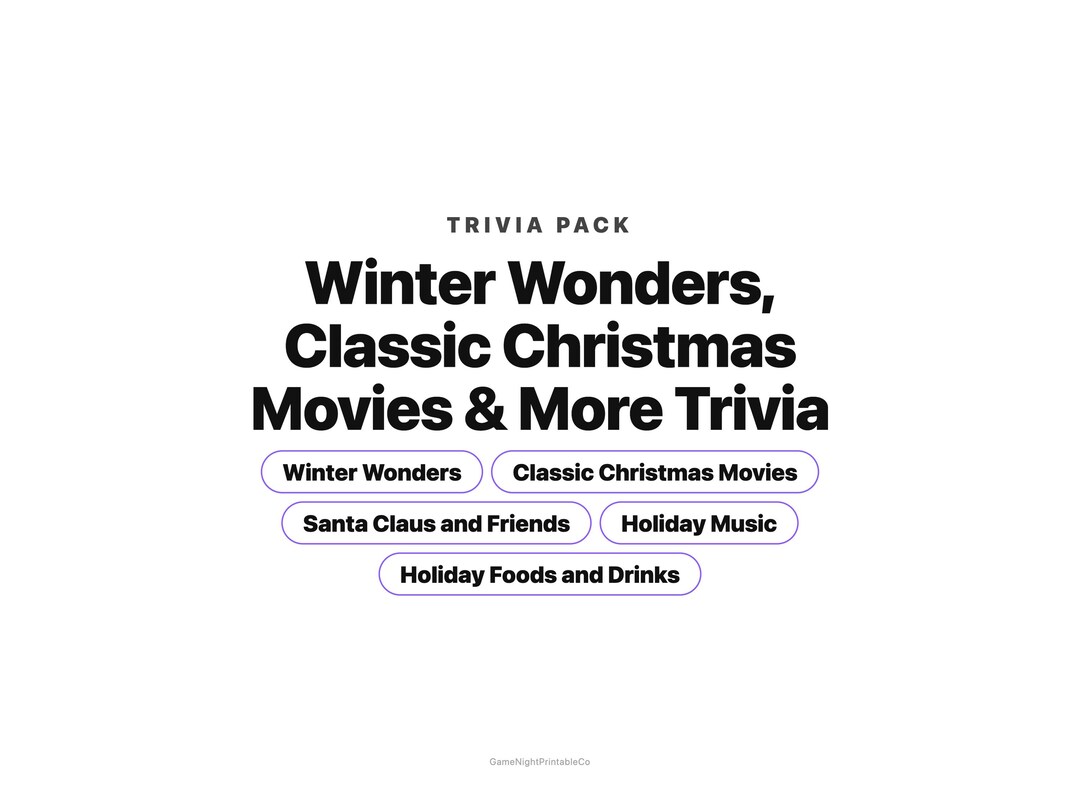 Holiday Trivia Quiz Printable: Christmas Party Game Fun - Etsy