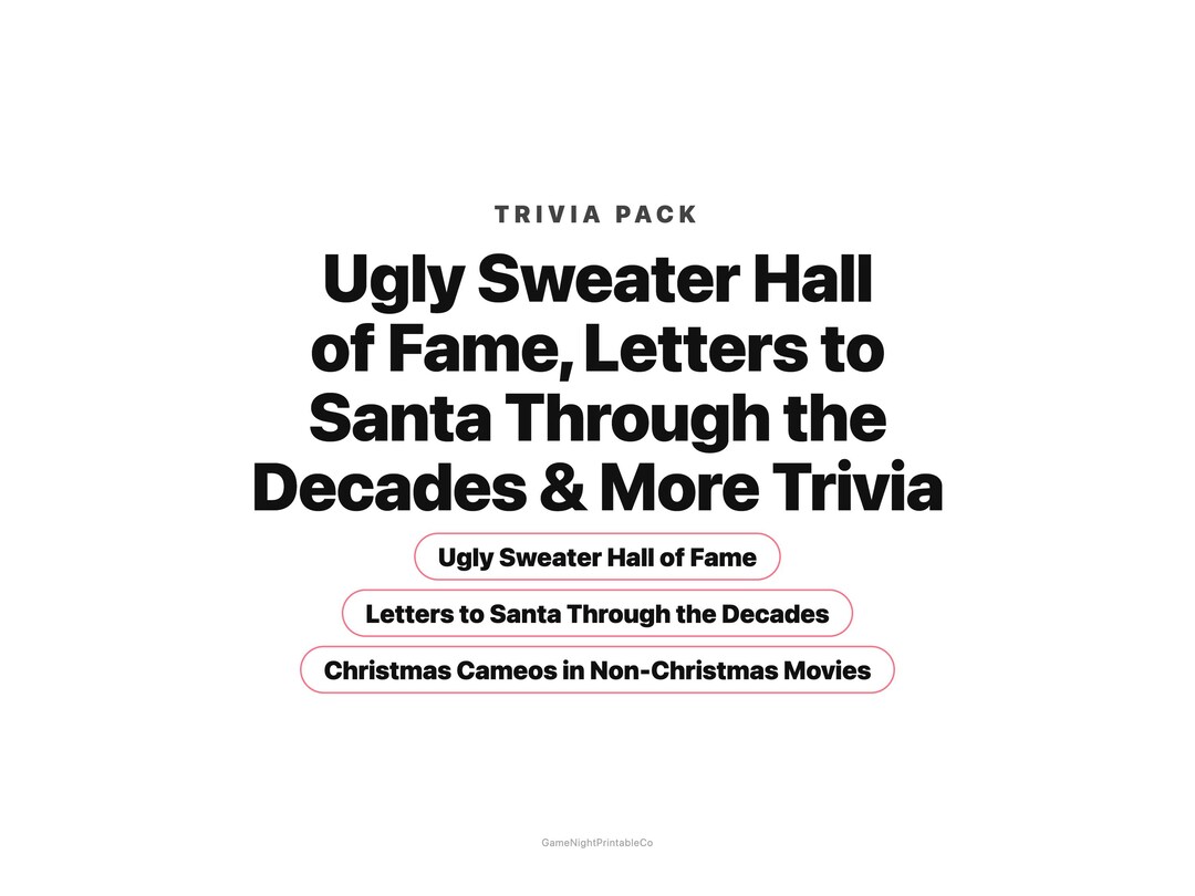 Christmas Trivia Game Pack: 3 Printable Holiday Quiz Sets - Etsy