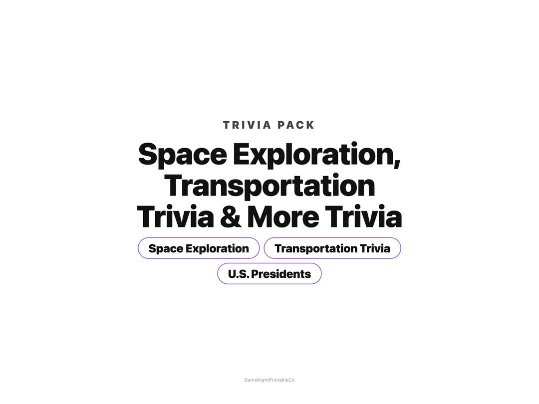 Trivia Game Bundle: Space and Transportation Questions - 3 Pack ...