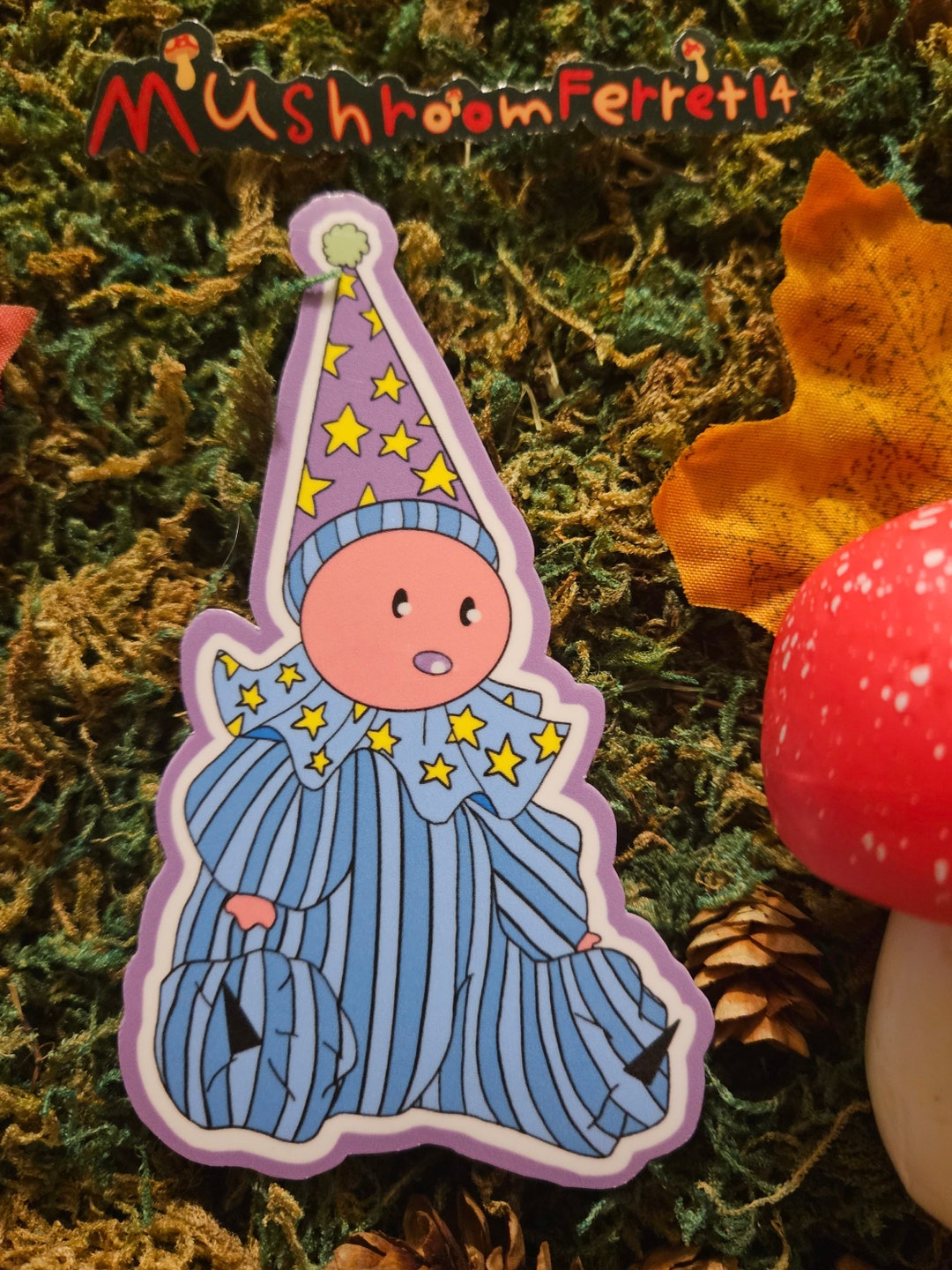 Silly Sitting Clown Die Cut Sticker, Waterproof Weatherproof - Etsy