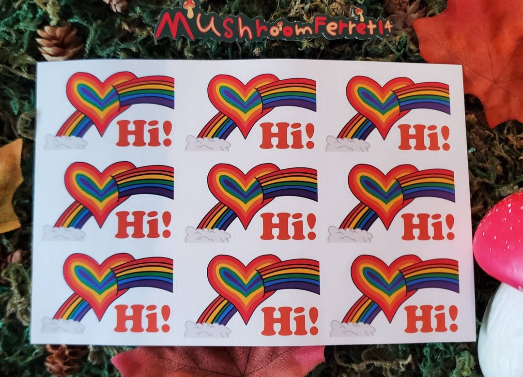 Rainbow Love Die Cut Sticker Seals, Rainbow Stickers, Rainbow Sticker ...