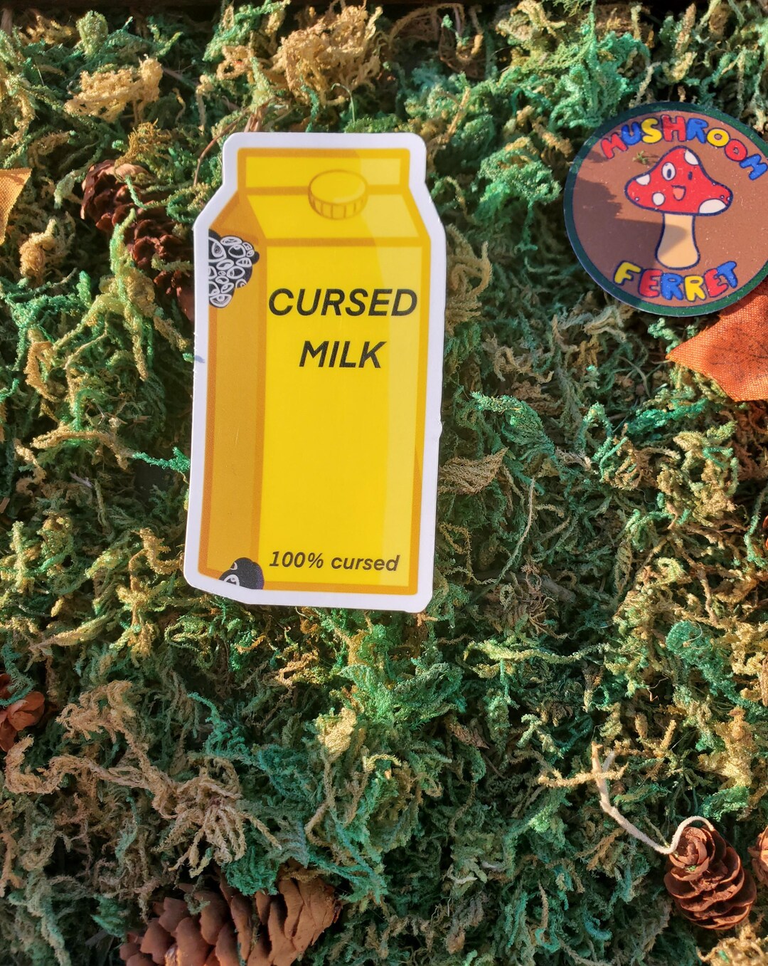 CURSED MILK Waterproof Sticker, Die Cut Milk Carton Sticker, Handmade ...