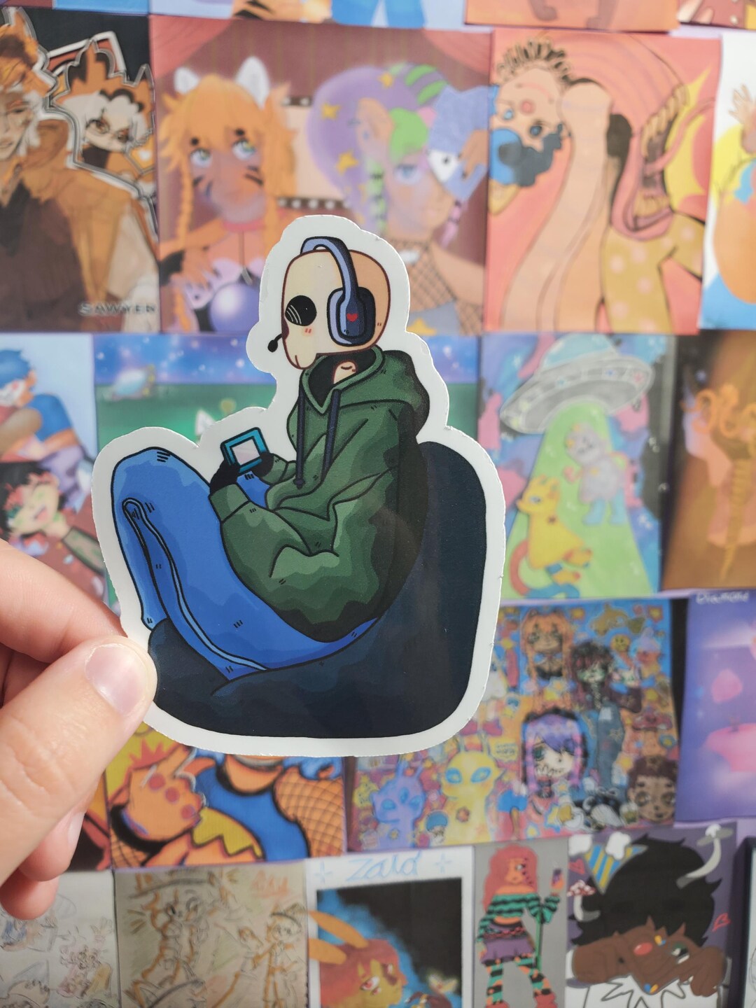 Felix the Gamer Skeleton Waterproof Sticker - Etsy