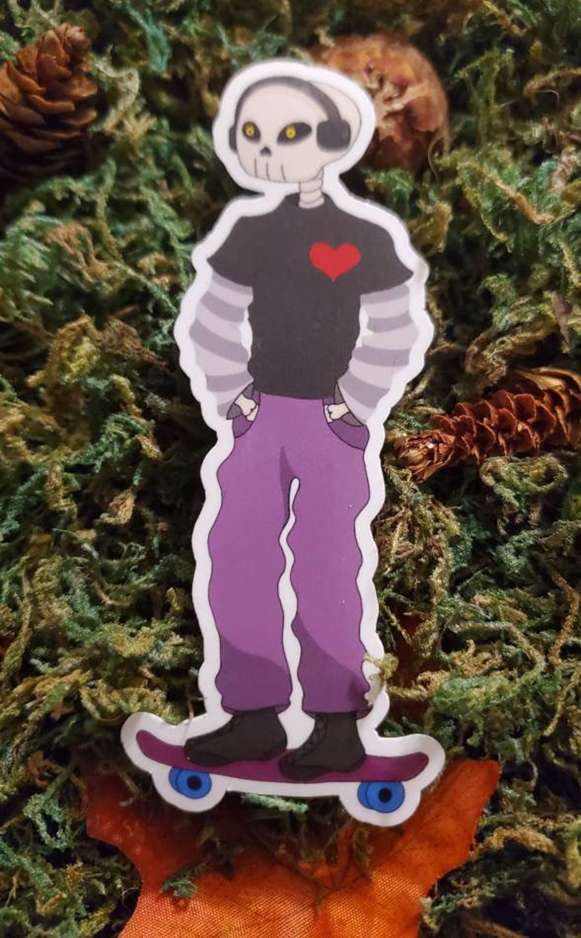 Felix, the Skateboarding Skeleton, Die Cut Sticker, Skateboarding ...