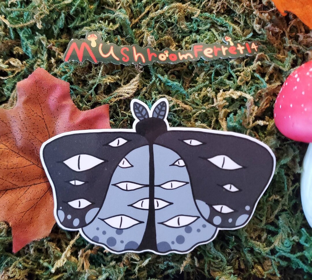 Moth-eyes Die Cut Sticker, Moth Sticker, Die Cut Moth Sticker, Fun and ...