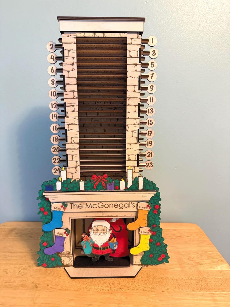 Santa Chimney Christmas Countdown Advent Calendar Holiday Decoration ...