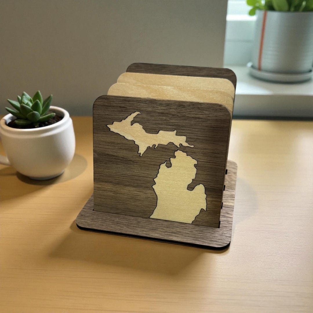 Custom State of Michigan Inlay Coasters - Etsy
