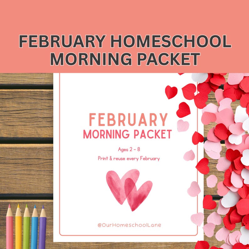 February Homeschool Morning Packet - Etsy