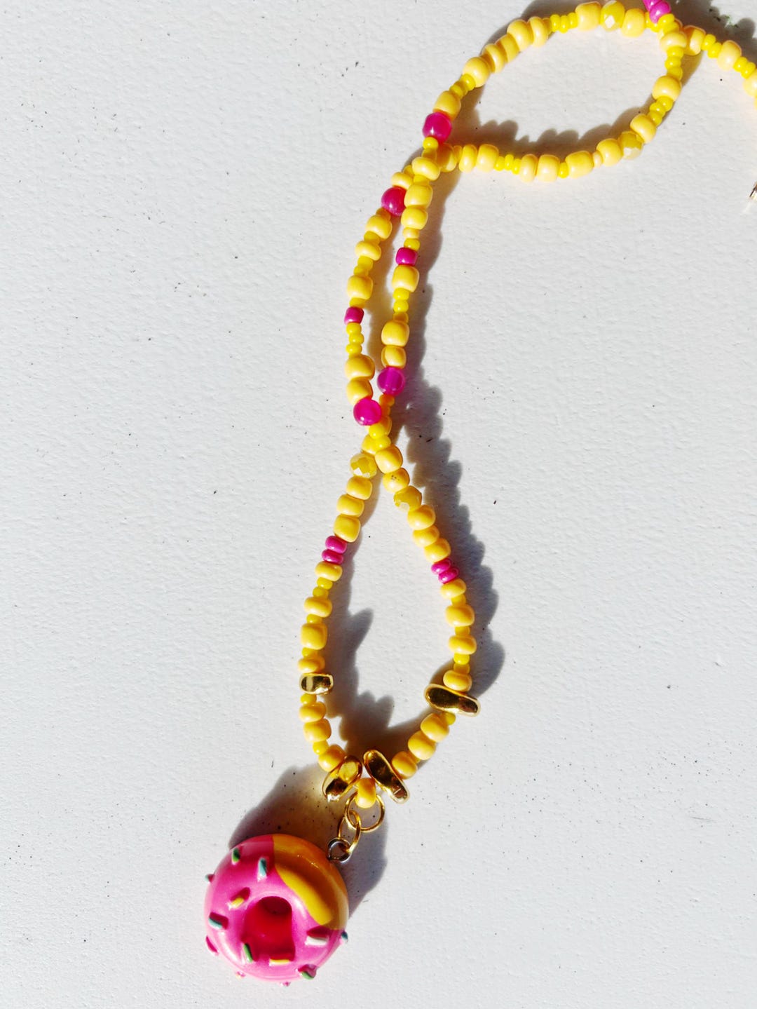 Simpsons Inspired Donut Necklace: Pink Frosted Charm - Etsy