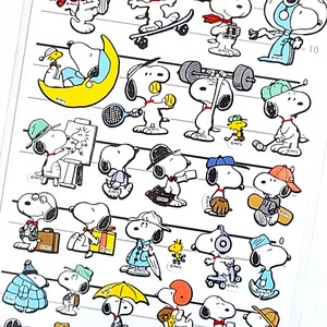 Snoopy Deco Sticker 1 Sheet Made in Japan - Etsy