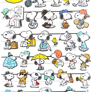 Snoopy Deco Sticker 1 Sheet Made in Japan - Etsy