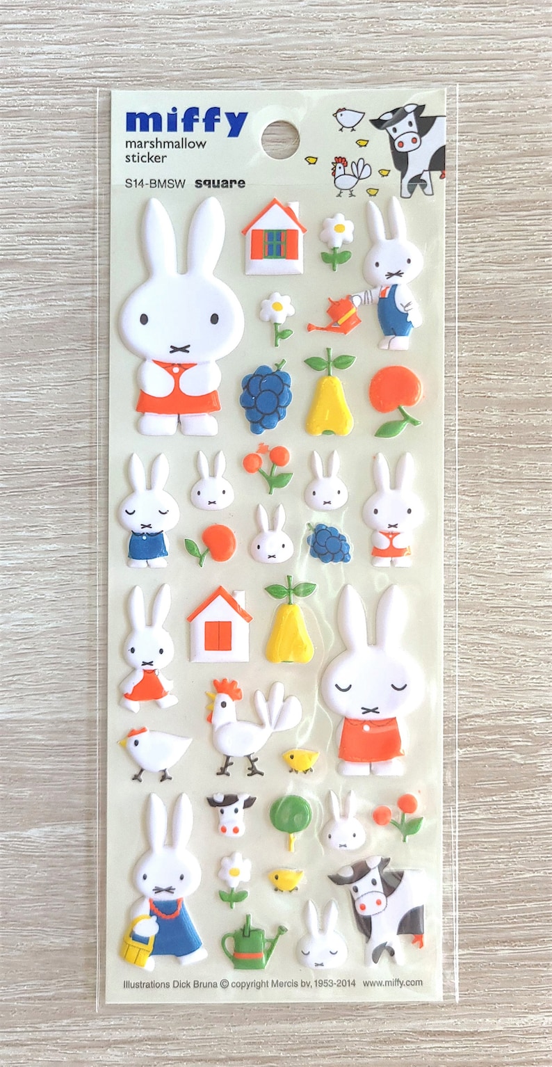 Miffy Deco Puffy Sticker 1 Sheet - Etsy