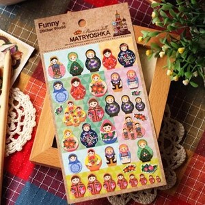 Russia Matryoshka Doll Paper Sticker 1 Sheet - Etsy
