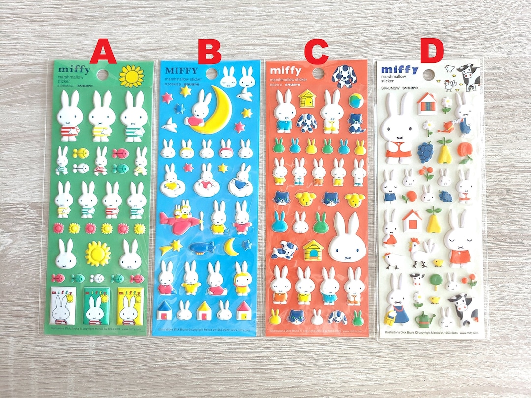 Miffy Deco Puffy Sticker (1 Sheet) - Etsy