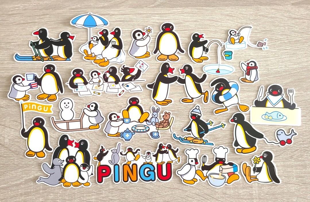 Cute Pingu Penguin Big Deco Sticker, 26 Pcs (no.176-09) - Etsy