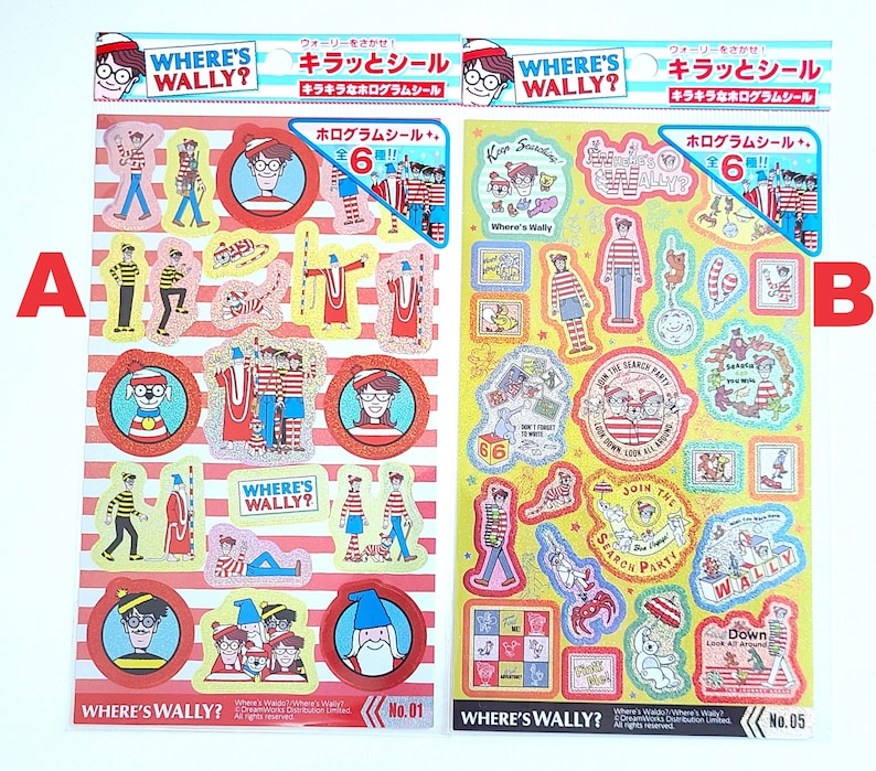 Where's Wally Sticker / Where's Waldo Sticker 1 Sheet - Etsy