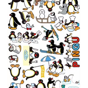 Cute Pingu Penguin Big Deco Sticker, 26 Pcs (no.176-09) - Etsy